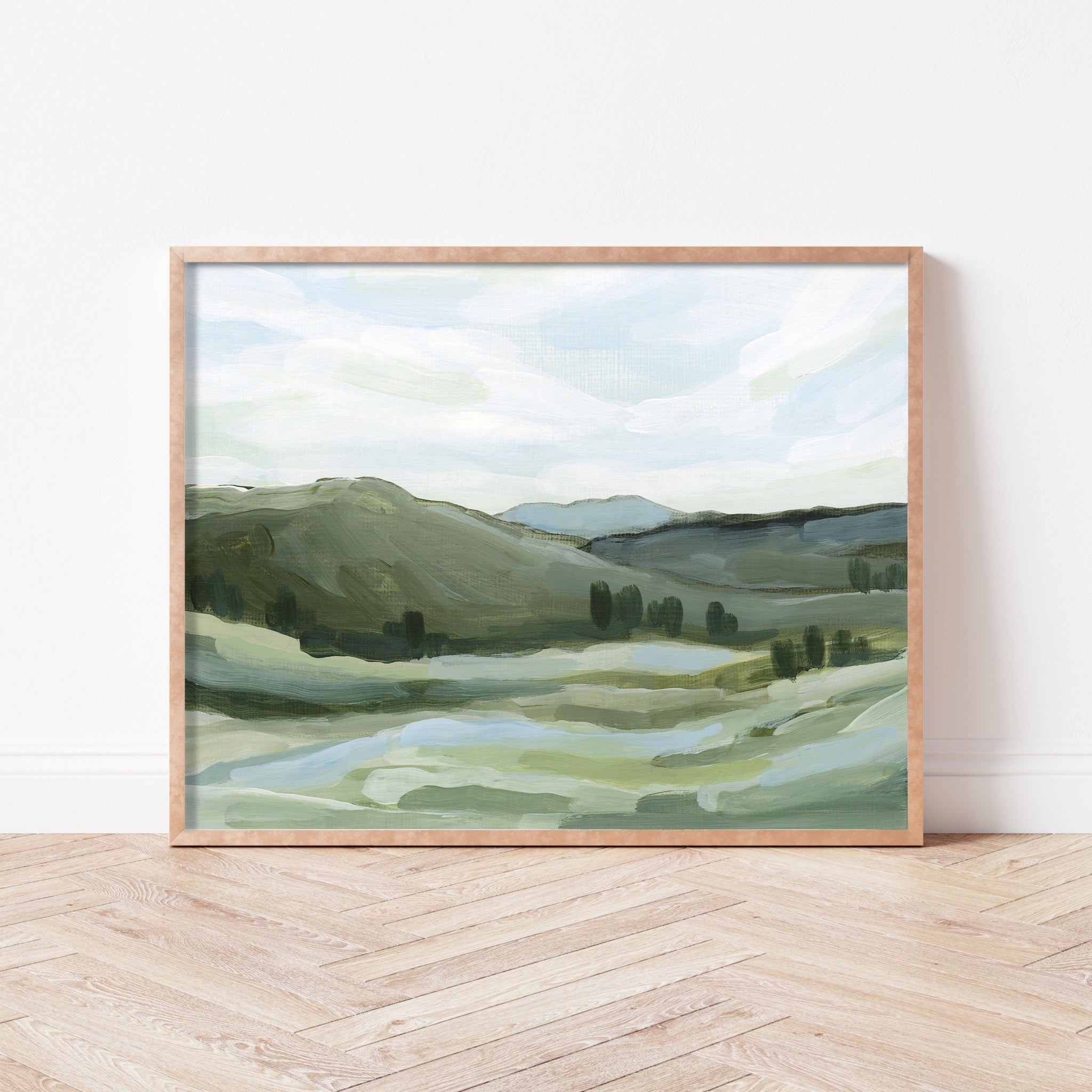 Abstract Mountain Wall Art - "Through the Trees" Art Print – Katie Garrison Art
