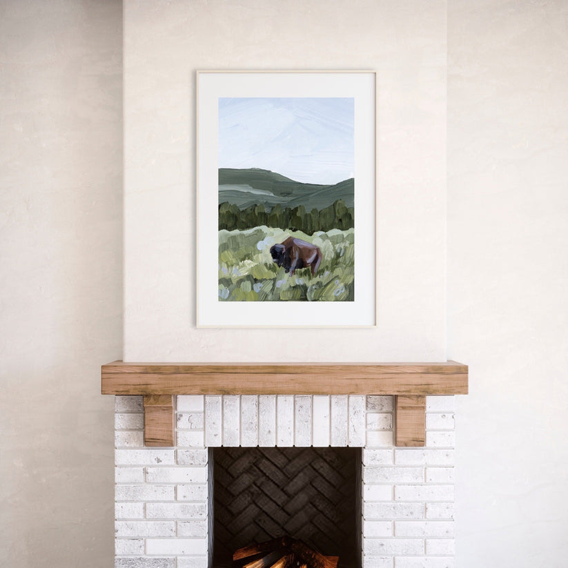 Yellowstone National Park Art - "Grazing in Yellowstone" Art Print ...