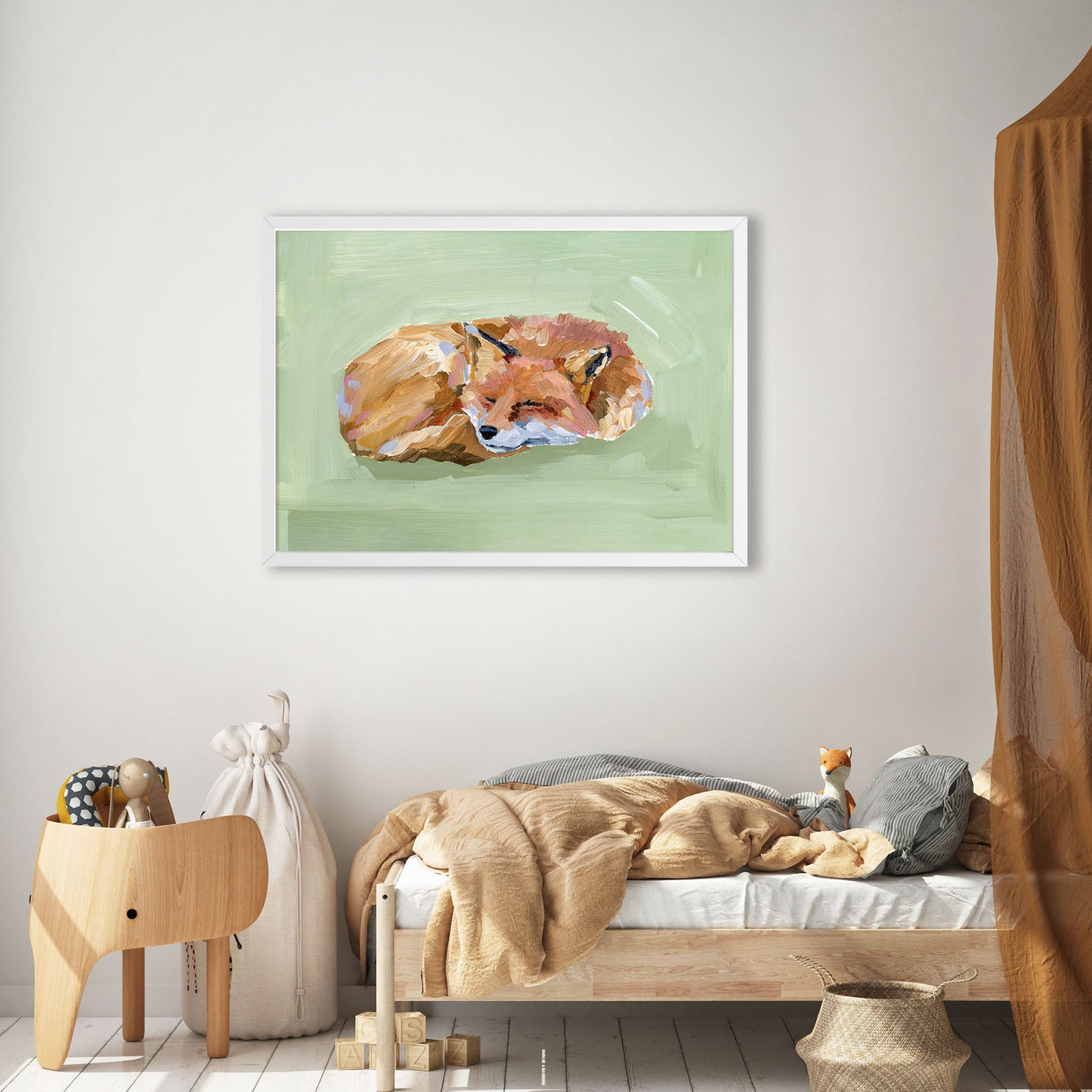 Nursery Wall Art - "Napping Fox" Art Print – Katie Garrison Art